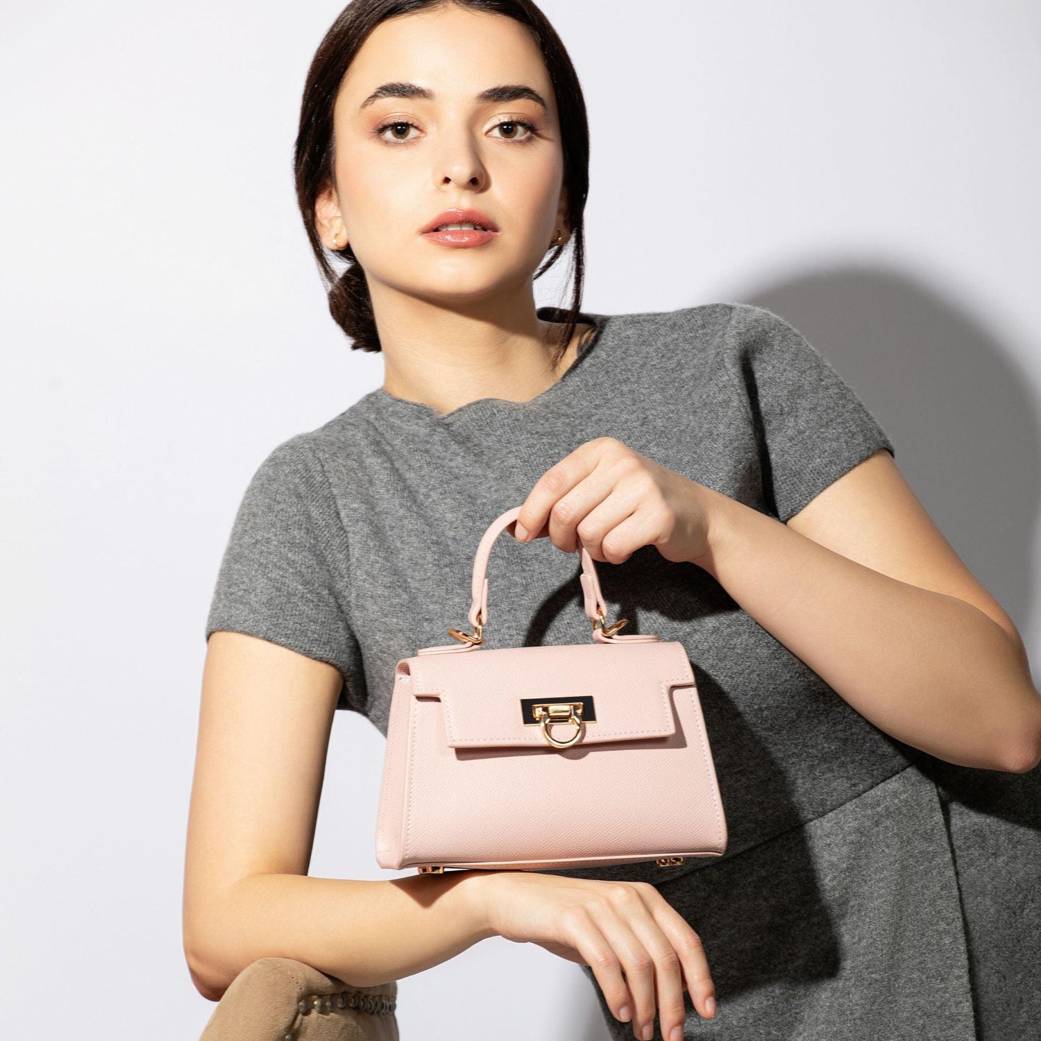 Layla Top-Handle Mini Bag-Pink
