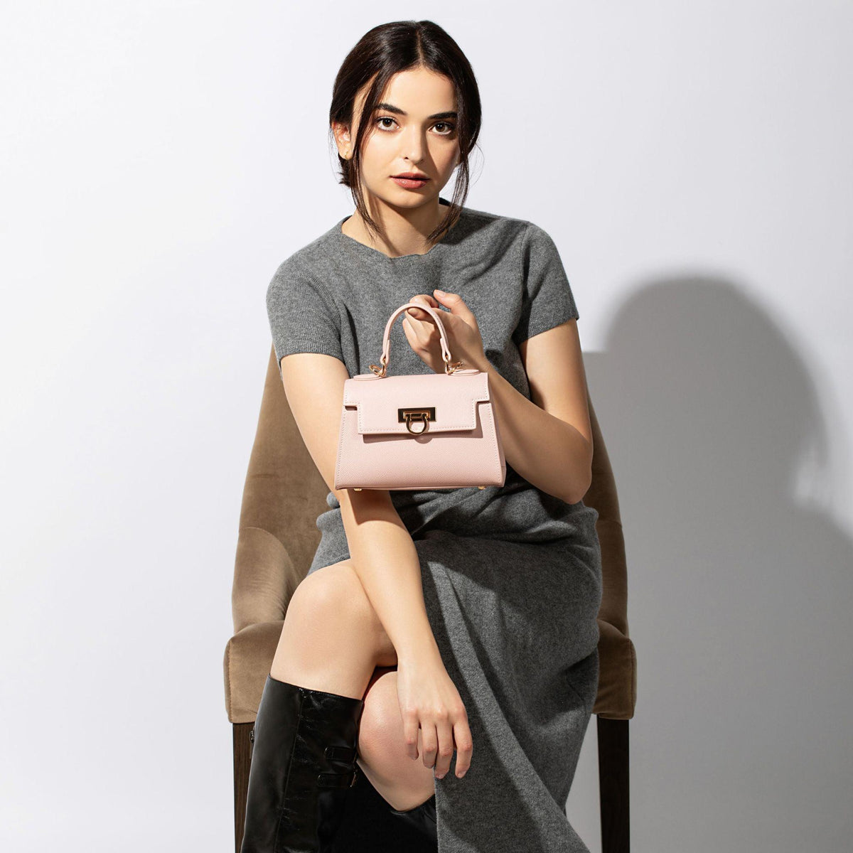 Layla Top-Handle Mini Bag-Pink